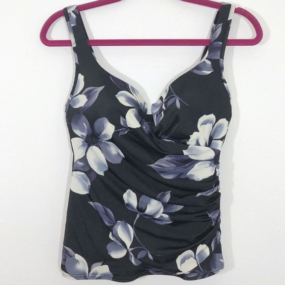 Miraclesuit | Swim | Miraclesuit Black And Purple Floral Underwire ...